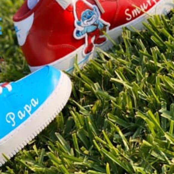 Shoes | Nike Papa Smurf Customs | Poshmark